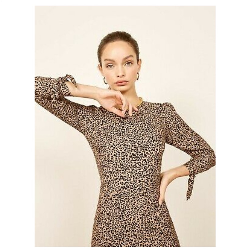 Reformation Bengal Leopard Print Zelda Midi Dress - Gem